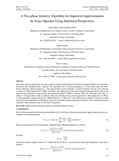 Pdf A Two Phase Iterative Algorithm For Improved Approximation By