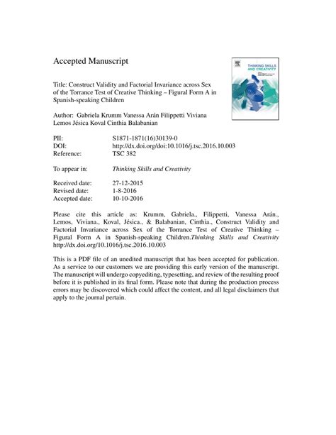 pdf construct validity and factorial invariance across sex of the