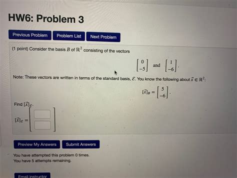 Solved Hw6 Problem 3 Previous Problem Problem List Next