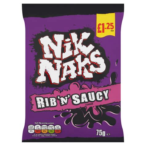 Nik Naks Rib N Saucy Flavour 75g One Stop