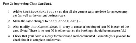 solved class cartest the test class cartest