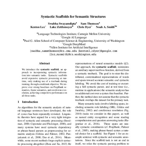 Syntactic Scaffolds For Semantic Structures Acl Anthology