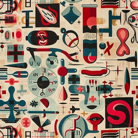Seamless Pattern Medical Symbols Premium Ai Generated Image