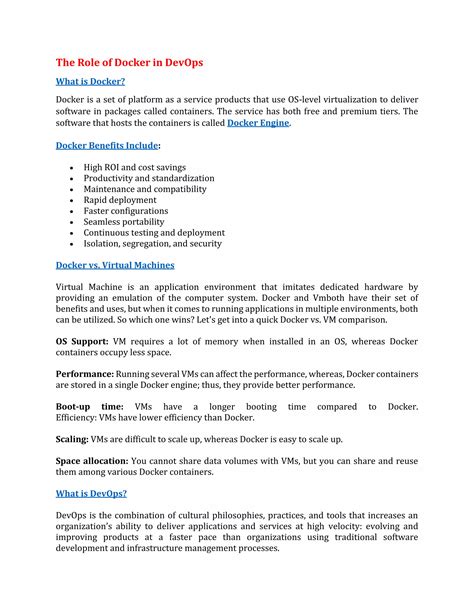 Docker And Kubernetes Training Docker Online Training Pdf