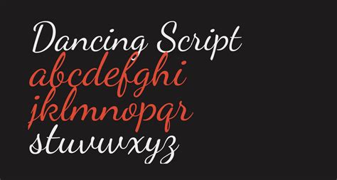 dancing script free font what font is