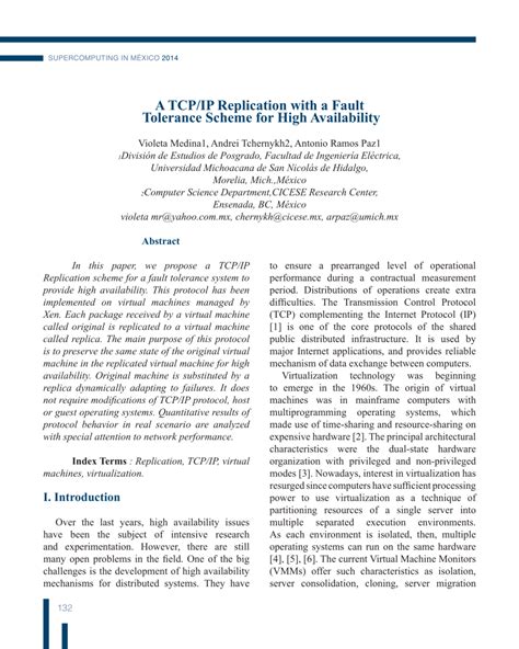 Pdf A Tcpip Replication With A Fault Tolerance Scheme For High