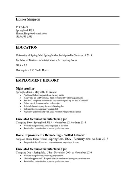 fake resume pdf pdf