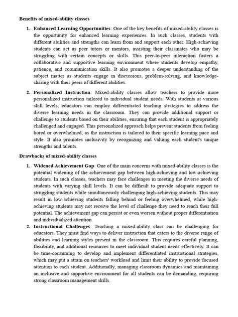 Mixed Ability Classes Pdf Differentiated Instruction Learning