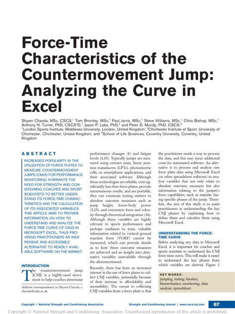 force time characteristics of the countermovement jump analyzing the