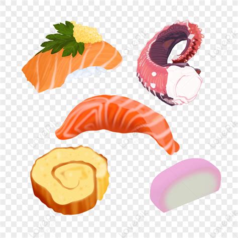 일식 해산물 음식 일러스트연어 초밥디저트일본 음식 Png 일러스트 무료 다운로드 Lovepik