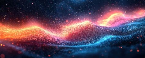 Abstract Depiction Of Digital Waves In Vibrant Colors And Flowing