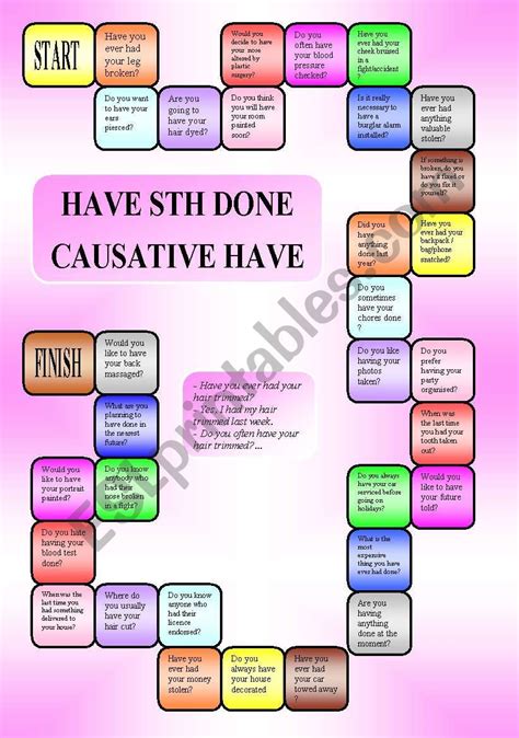 Have Sth Done Causative Have A Boardgame Editable B W Esl