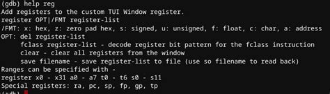 gdb improved register window for risc v assembler exploring the gdb