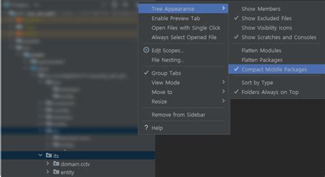 Intellij Package 표출 형식 변경