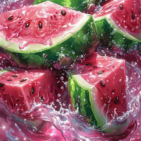 Bright Watermelon Illustrations For Summer Vibes Stock Illustration Illustration Of Artwork