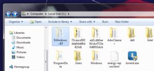 What Is The WINDOWS BT Folder On My Hard Drive