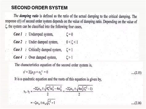 First And Second Order Of The Control Systems Ppt