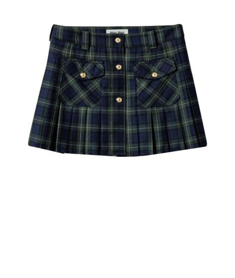 Miu Miu Зеленая юбка мини для женщин купить в интернет магазине с доставкой