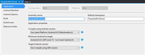 C Xamarin Forms Portable Application MonoAndroid Build Error Framework Not Found Stack