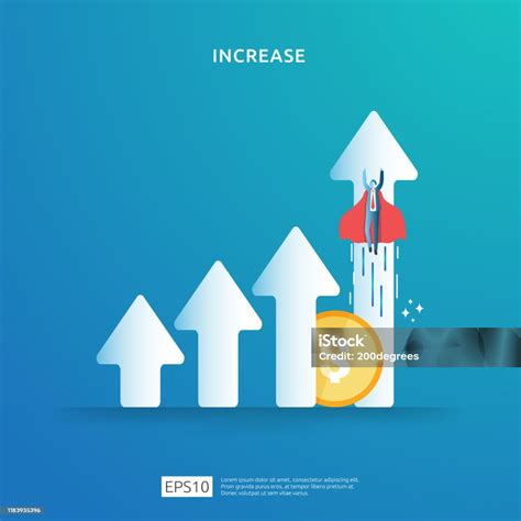 소득 급여 비율 은 사람 문자와 화살표와 개념 그림을 증가 투자 Roi 수익률의 재무 성과 사업 이익 성장 달러 기호와 판매
