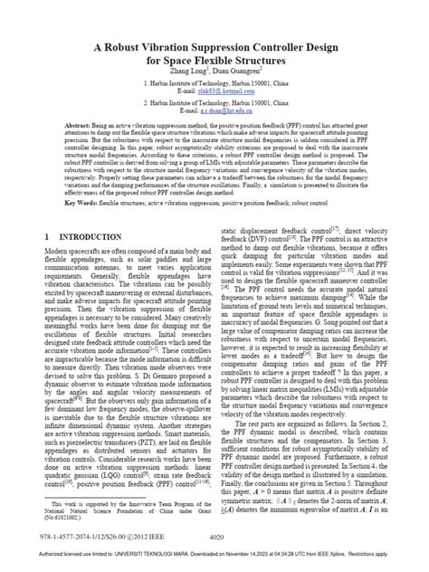 a robust vibration suppression controller design for space flexible