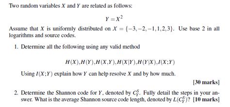 two random variables x and y are related as follows