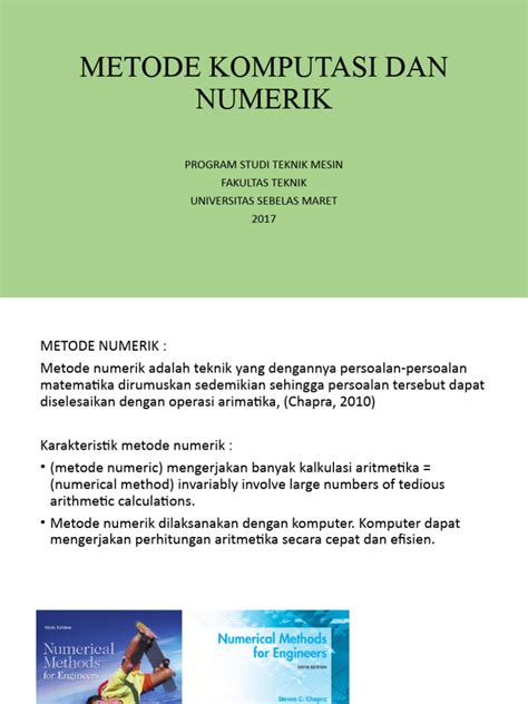 Metode Komputasi Dan Numerik 2020 Pdf