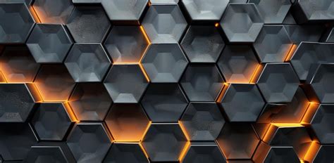 Glowing Hexagonal Shapes In A Cluster Premium AI Generated Image