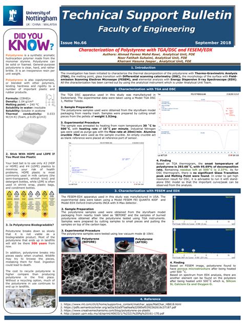 Pdf Characterization Of Polystyrene With Tga Dsc And Fesem Edx