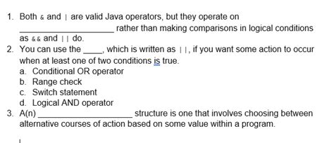 Solved 1 Both And And I Are Valid Java Operators But They