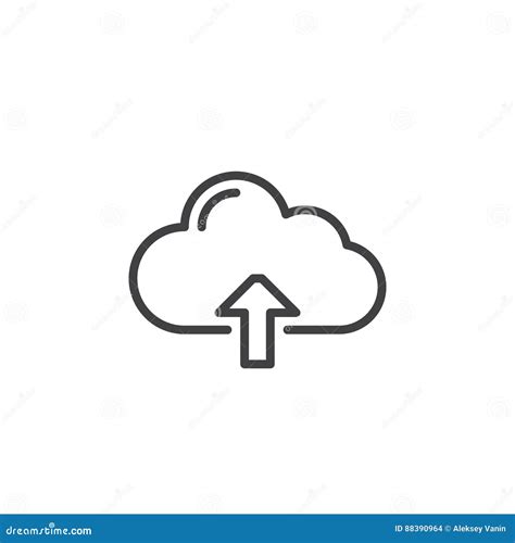 Cloud Upload Line Icon Outline Vector Sign Linear Style Pictogram