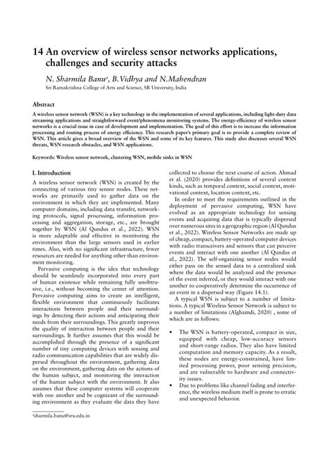 Pdf An Overview Of Wireless Sensor Networks Applications Challenges