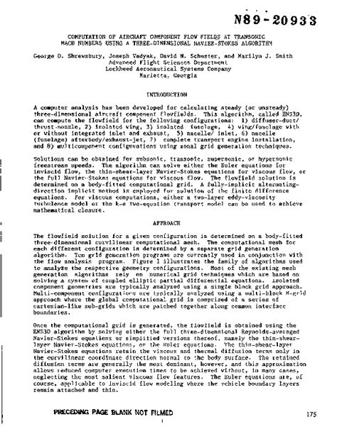 pdf n89 2093 3 computation of aircraft component flow fields at