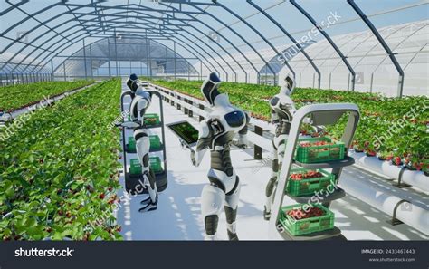 Artificial Intelligence Robot Harvesting Strawberry Greenhouse Stock Illustration 2433467443
