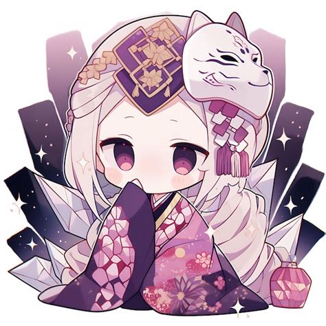 Premium Photo Colorful Female Chibi Kawaii Persian Traditional Rich Purples Jewel E Cute