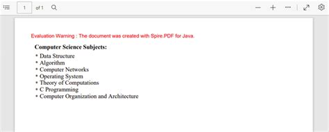 Java Create Lists In PDF Documents