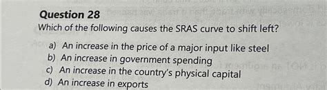 Solved Question 28which Of The Following Causes The Sras