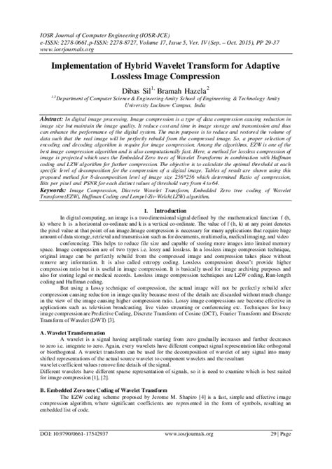 pdf implementation of hybrid wavelet transform for adaptive lossless