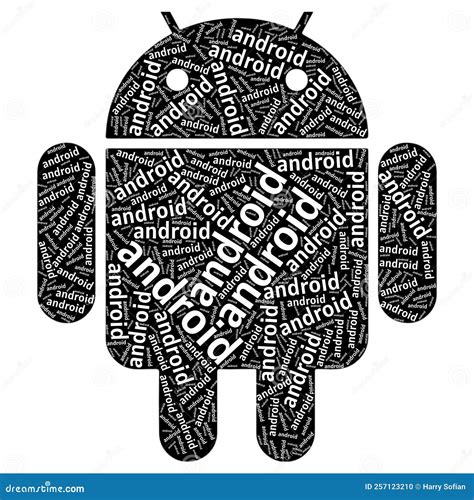 Android Logo With Word Android Concept Stock Illustration