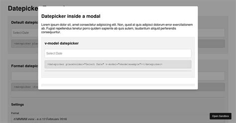 Vue Datepicker Demo Codesandbox