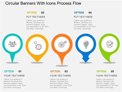 Circular Banners With Icons Process Flow Flat Powerpoint Design PowerPoint Presentation Images