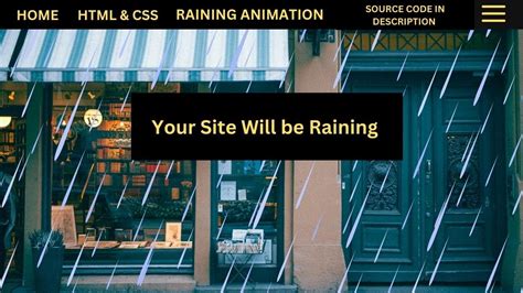 How To Create Rain Css Animation Project With Html And Css Best Css