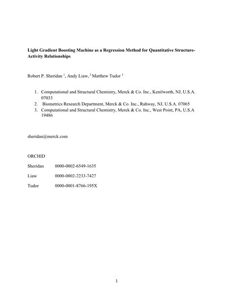 Light Gradient Boosting Machine As A Regression Method For Quantitative