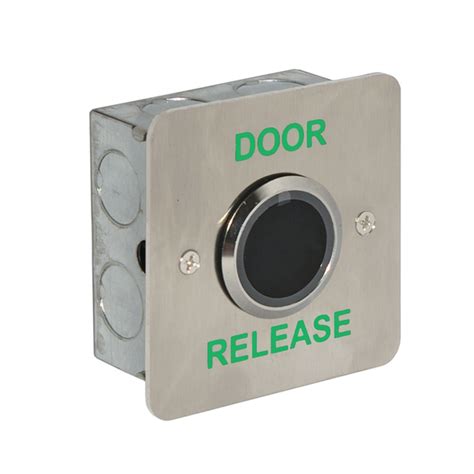 Touch Free Exit Button IP65 With 25mm Button Legend Door Release With Shroud Stainless