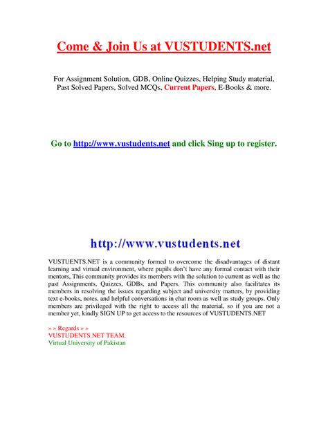 MGT510 Mega File Of Final Term Papers Solved Quizzes Come Join Us At VUbabeS For Studocu