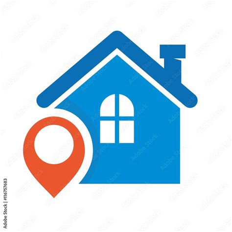 House Icon As Map Pin Concept Map Pointer Design For Real Estate Stock Vector Adobe Stock