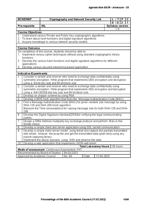 Bcse309p Cryptography And Network Security Lab Lo 1 Experiments Guide