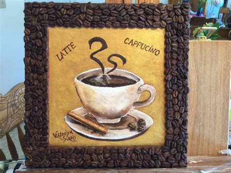 Free Shipping Cup Of Coffee Coffee Beans Mixed Media 3d Acrylic