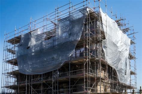 Premium Ai Image Construction Scaffolding And Building Site Generative Ai