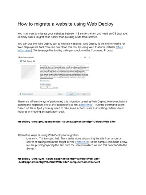 How To Migrate A Website Using Web Deploy Pdf Computers
